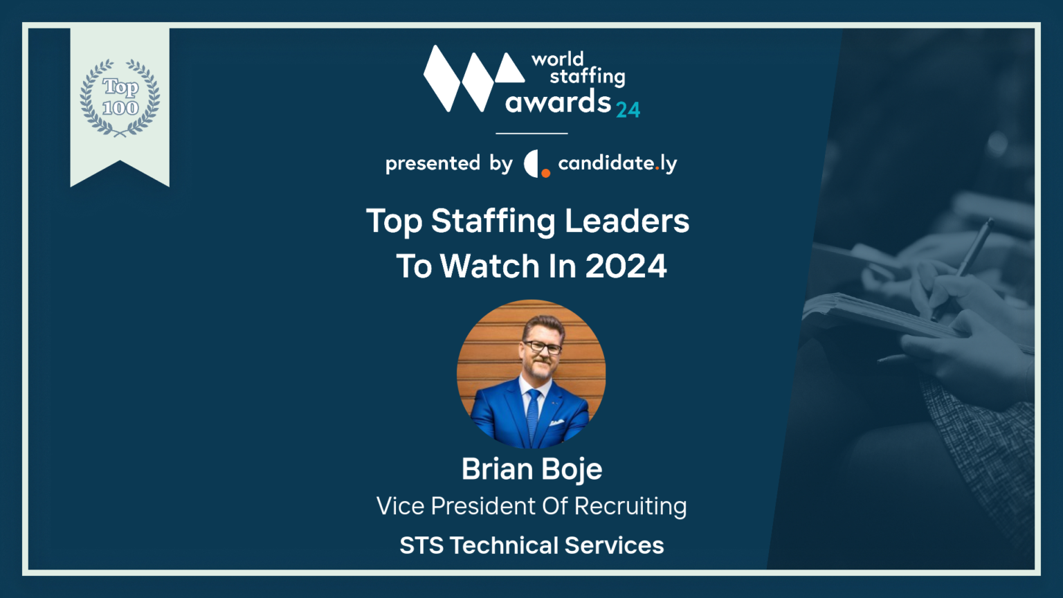 Brian Boje of STS Technical Services Honored as a Top Staffing Leader ...